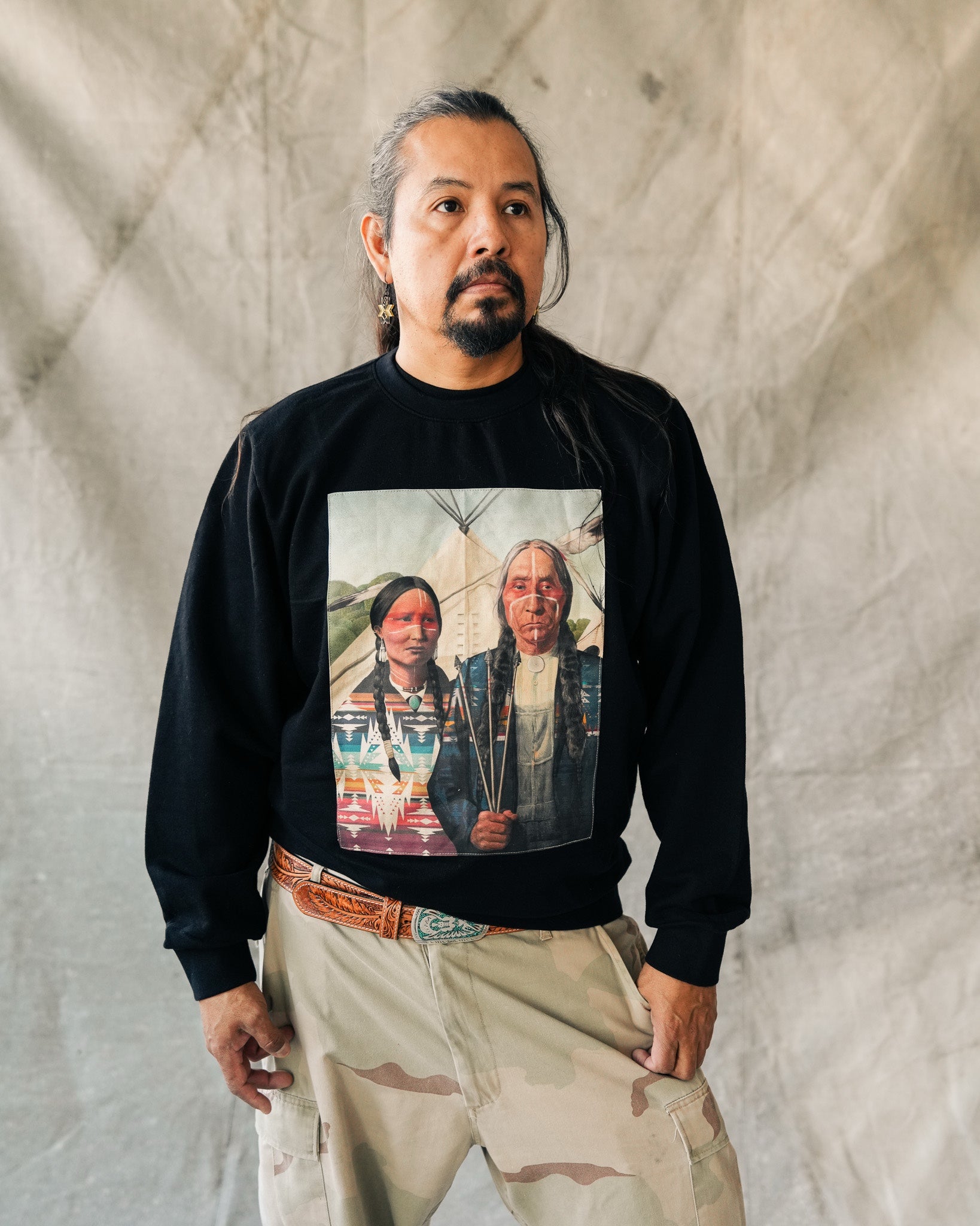 NATIVE AMERICAN GOTHIC FINE ART SWEATER